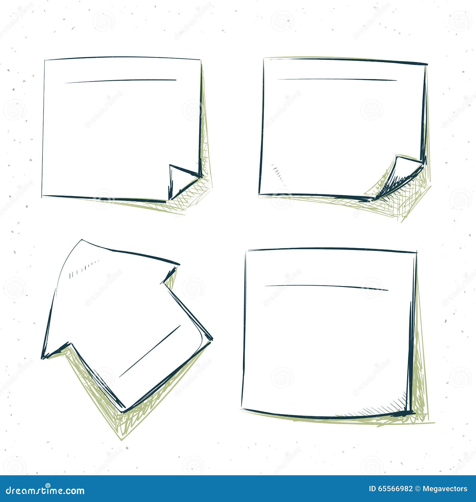 Set of Hand Drawn Paper Stickers in Sketch Style Stock Vector ...