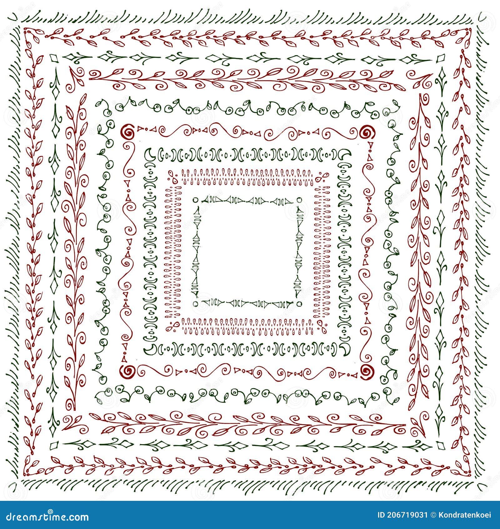 Set of Hand Drawn Pattern Brushes. Natural Vector Brushes. Stock ...