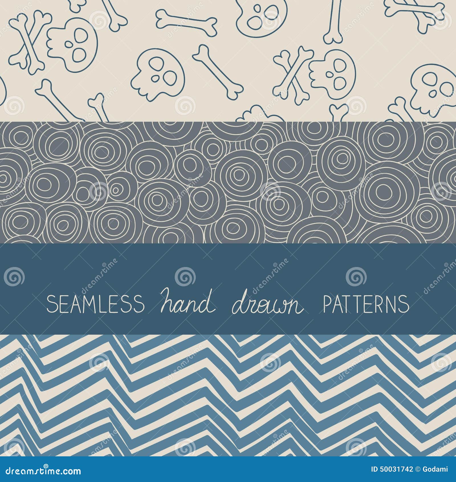 Set of hand drawn patterns stock vector. Illustration of drawing - 50031742