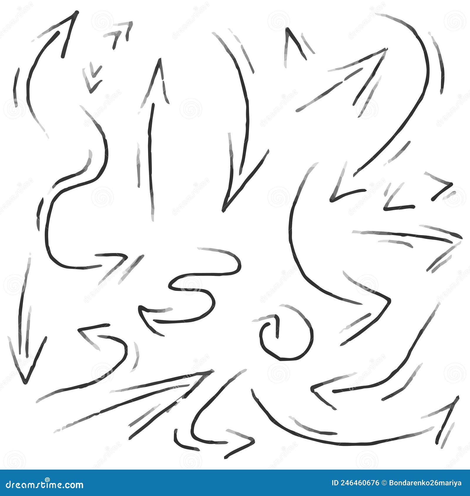 A Set of Hand-drawn Pointers Stock Vector - Illustration of doodle ...