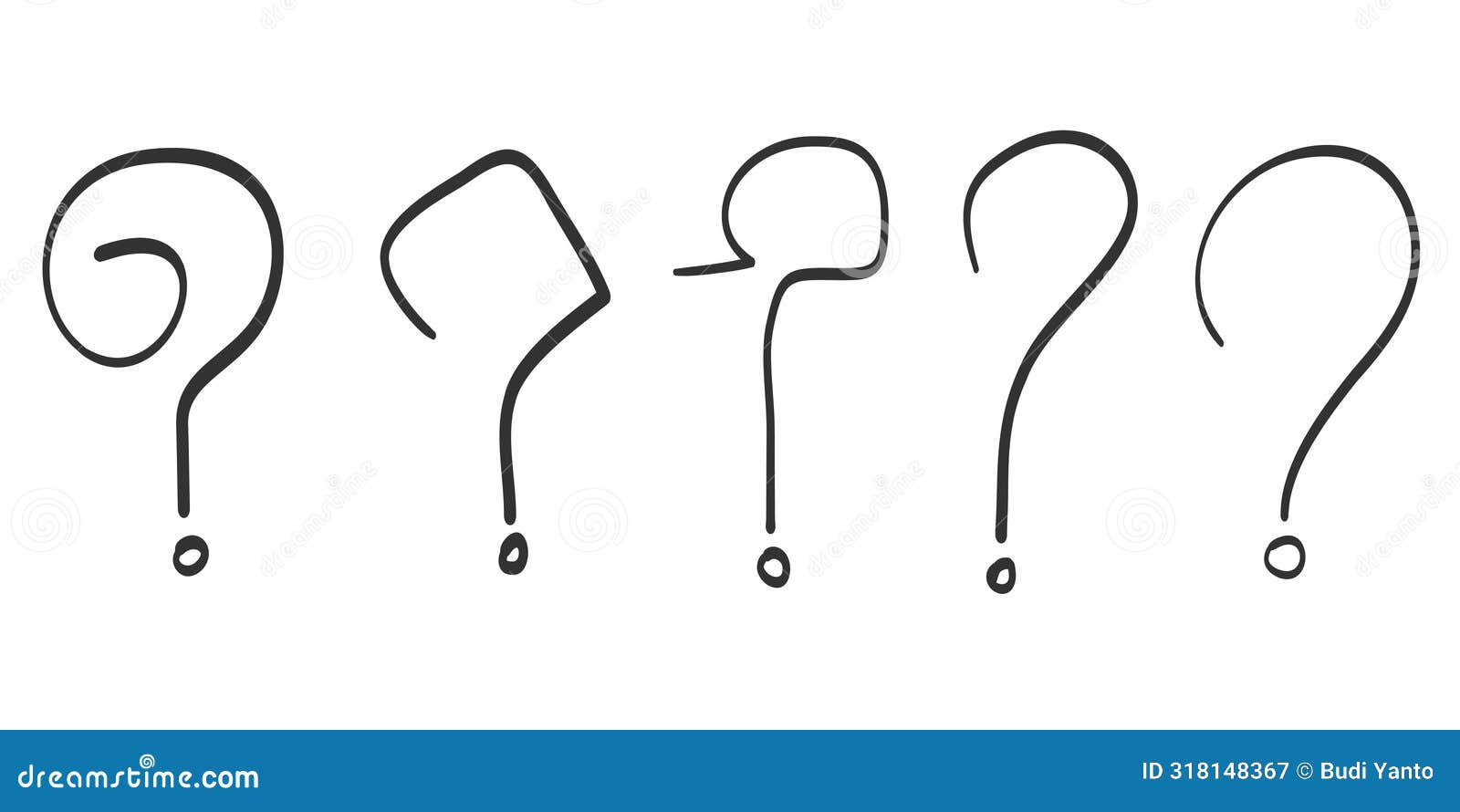 Set of Hand Drawn Question Marks. Doodle Questions Marks Stock Vector ...