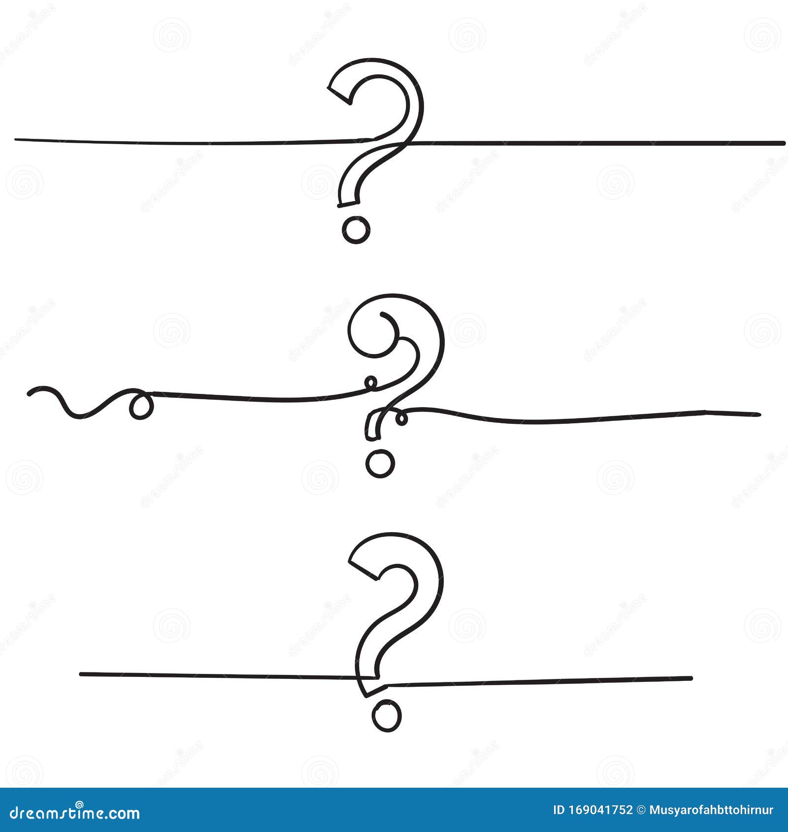 Set of Hand Drawn Question Marks. Doodle Questions Marks Set. Vector ...