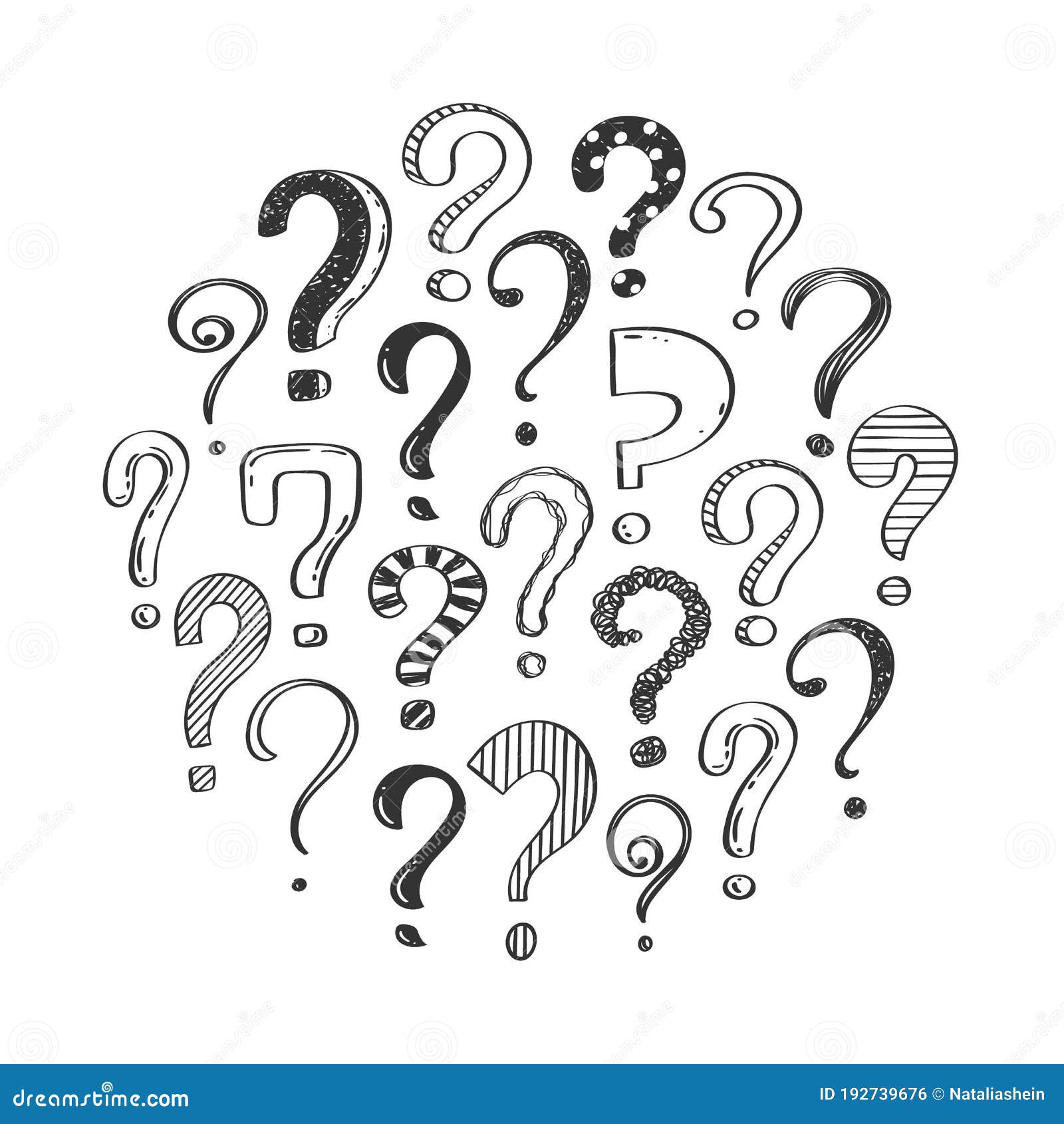 Set of Hand Drawn Question Marks, Doodle Questions Stock Vector ...