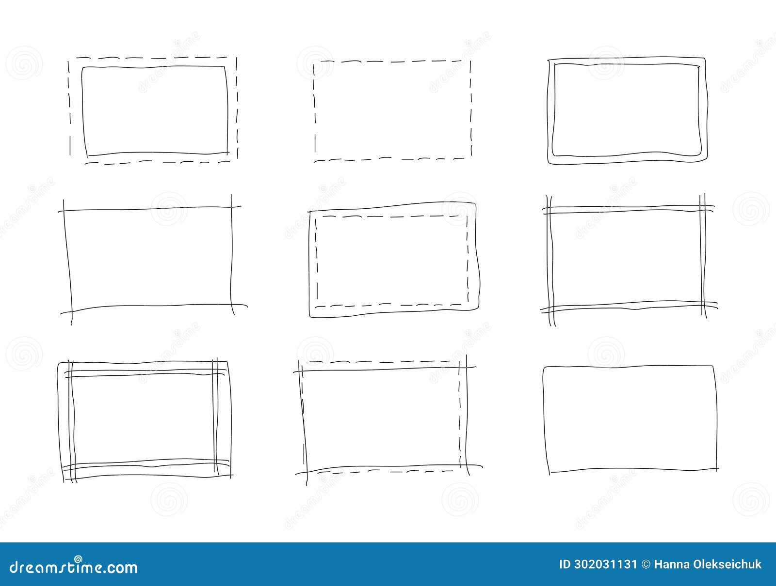 Set of Hand Drawn Rectangle Frames. Simple Doodle Rectangular Shapes ... Set of Hand Drawn Rectangle Frames. Simple Doodle Rectangular Shapes ...