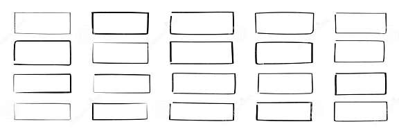 Set of Hand Drawn Rectangle. Text Box and Frames Stock Vector ...