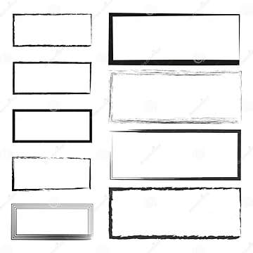 Set Hand Drawn Rectangle. Text Box and Frames. Vector Illustration ...