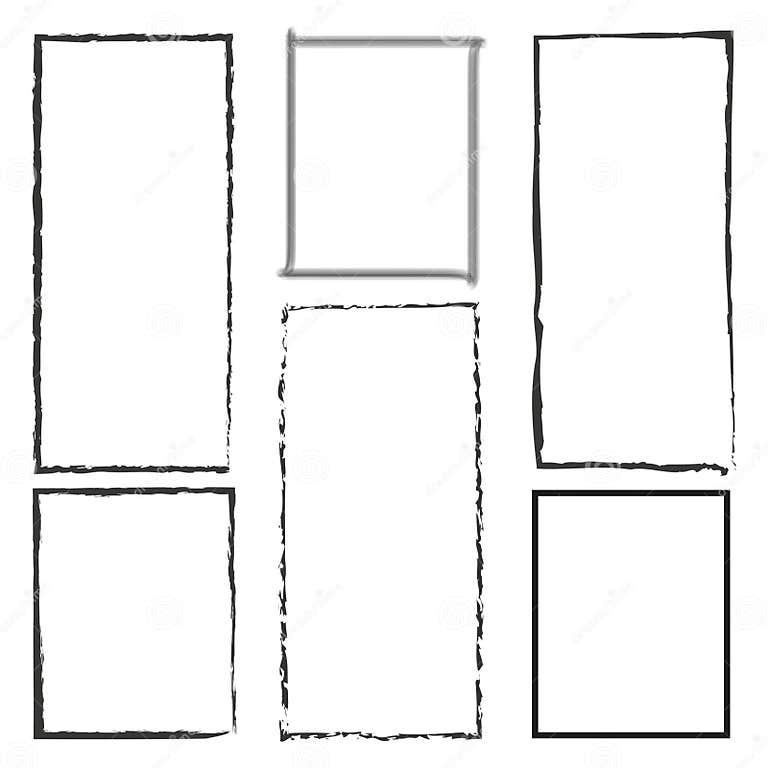 Set Hand Drawn Rectangle. Text Box and Frames. Vector Illustration. EPS ...