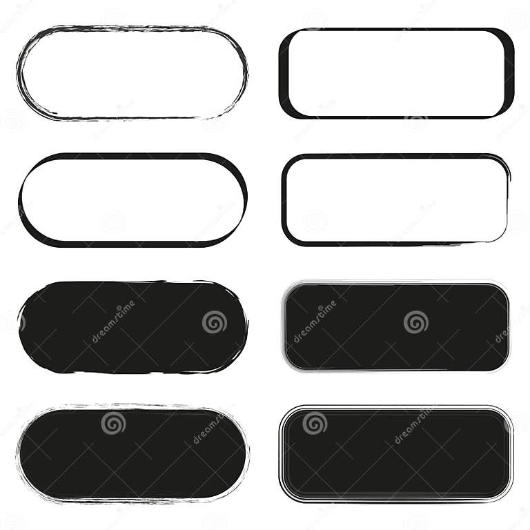 Set Hand Drawn Rectangle. Text Box and Frames. Vector Illustration. EPS ...