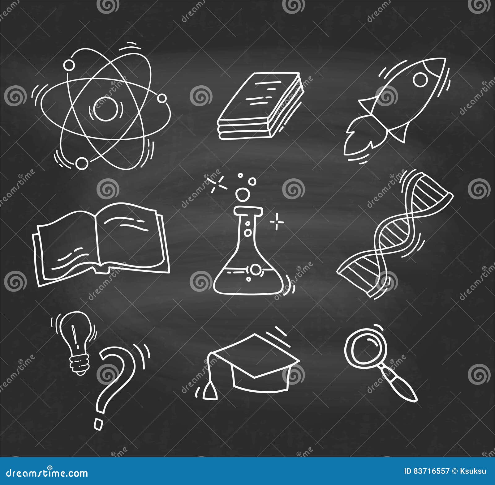 Set of Hand Drawn Science Icons Stock Vector - Illustration of idea ...