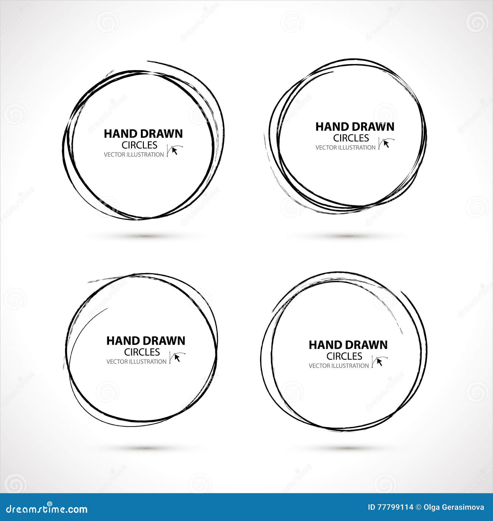 Set of Hand Drawn Scribble Circles, Vector Design Elements Stock Vector - Illustration of ...