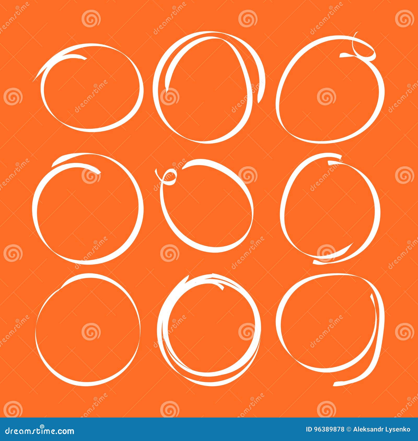 Set Of The Hand Drawn Scribble Circles. Vector Element. Illustration On ...