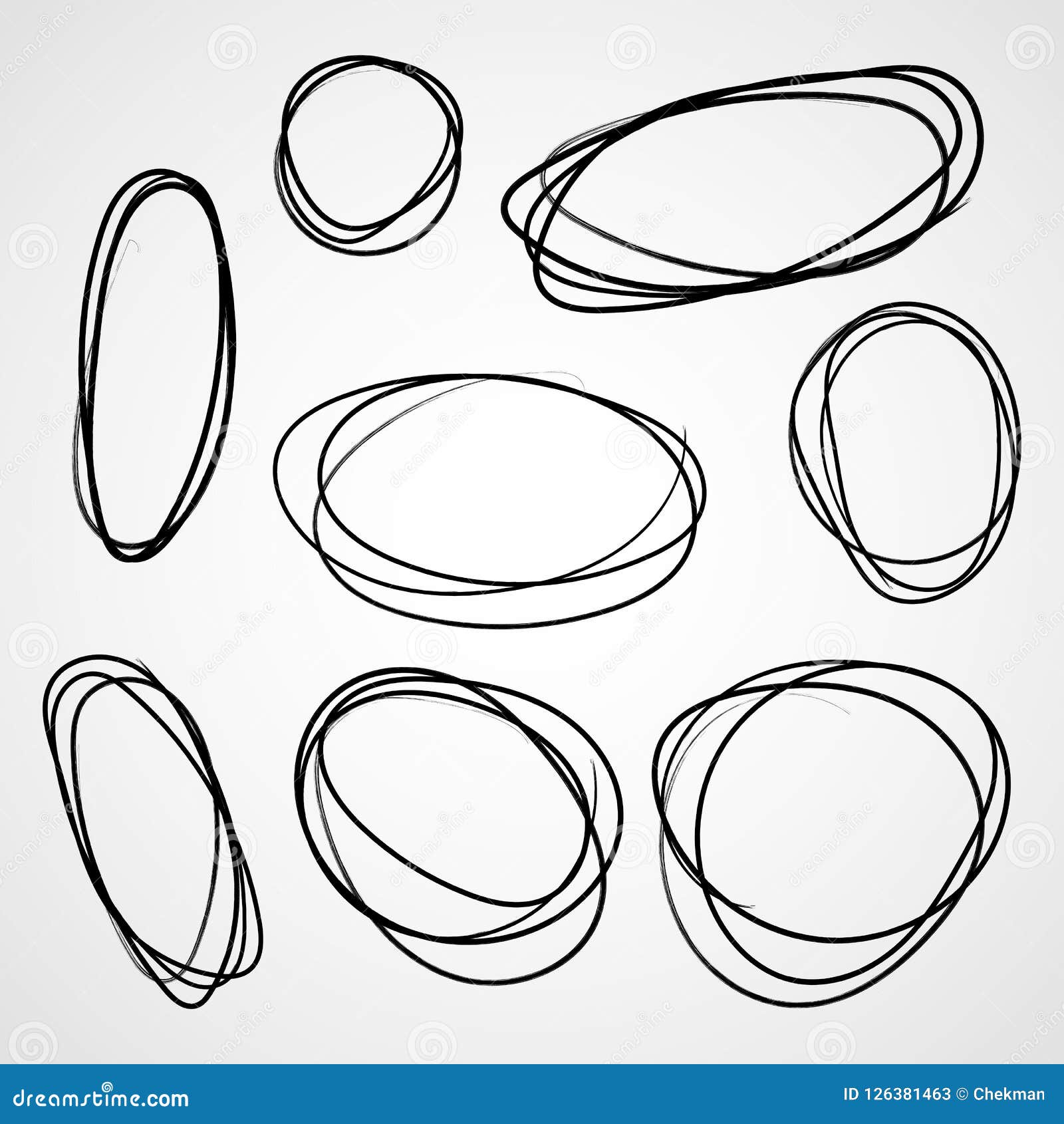 Set of Hand Drawn Scribble Circles. Vector Illustration Stock ... Set of Hand Drawn Scribble Circles. Vector Illustration Stock ...