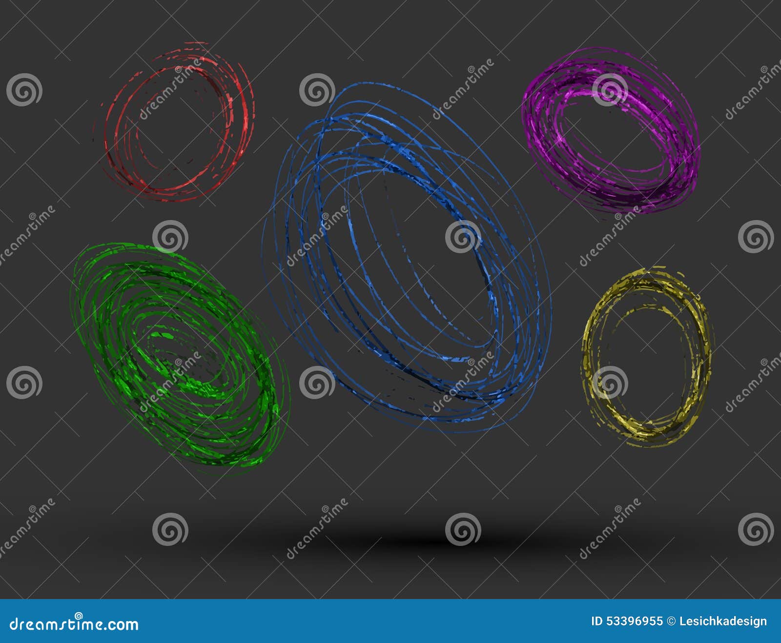 Set of Hand Drawn Scribble Shining Circles. Stock Vector - Illustration ...