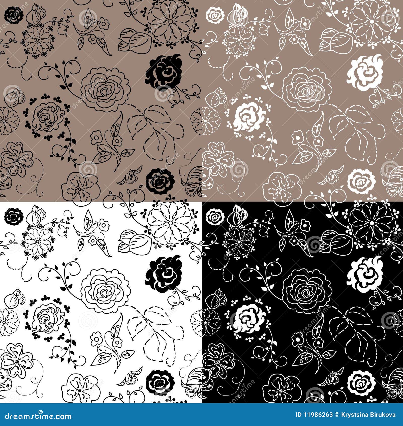 Set of Hand-drawn Seamlesses Stock Vector - Illustration of drawn ...