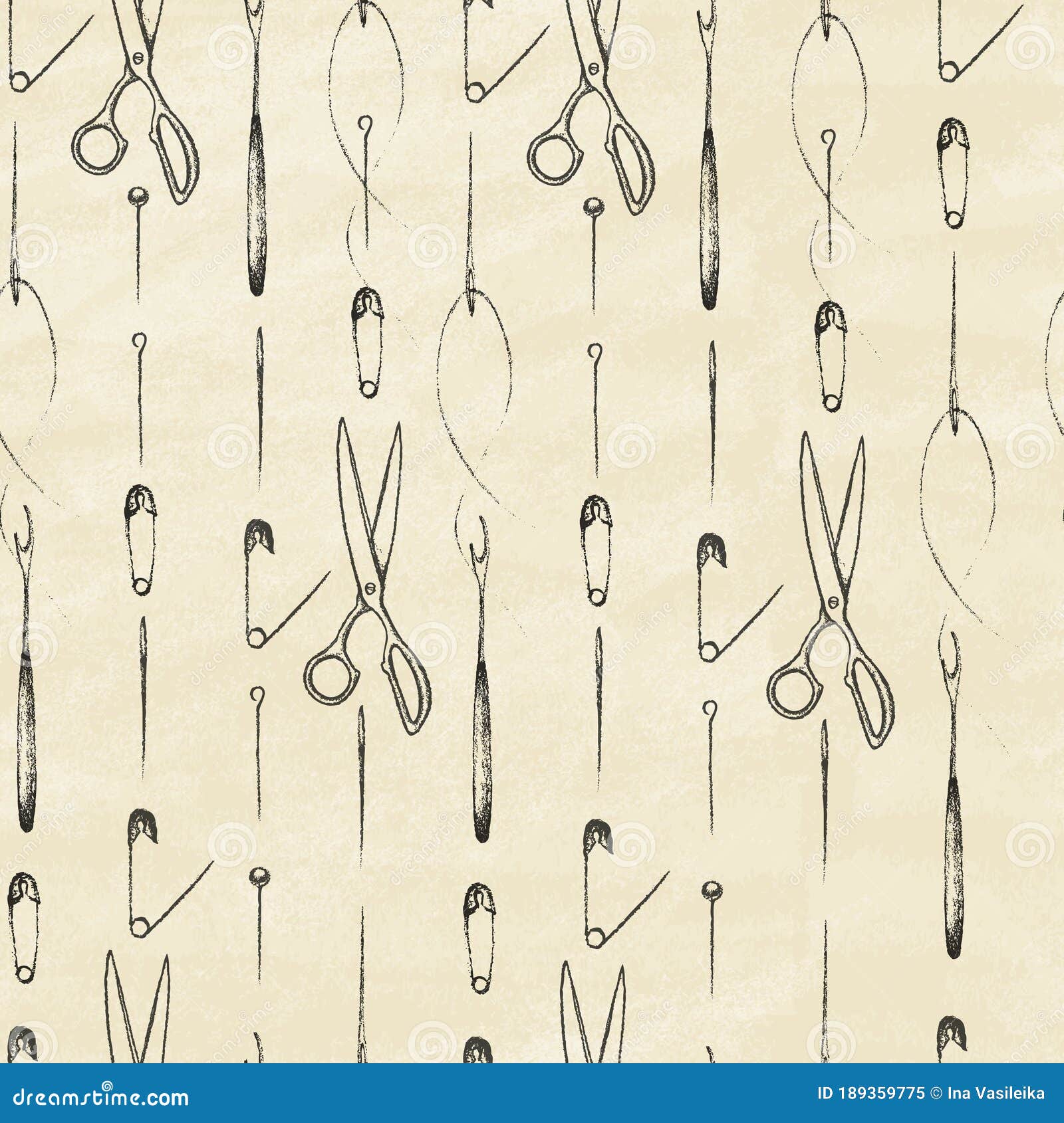 Set of Hand Drawn Sewing Tools Vector Stock Vector - Illustration of ...