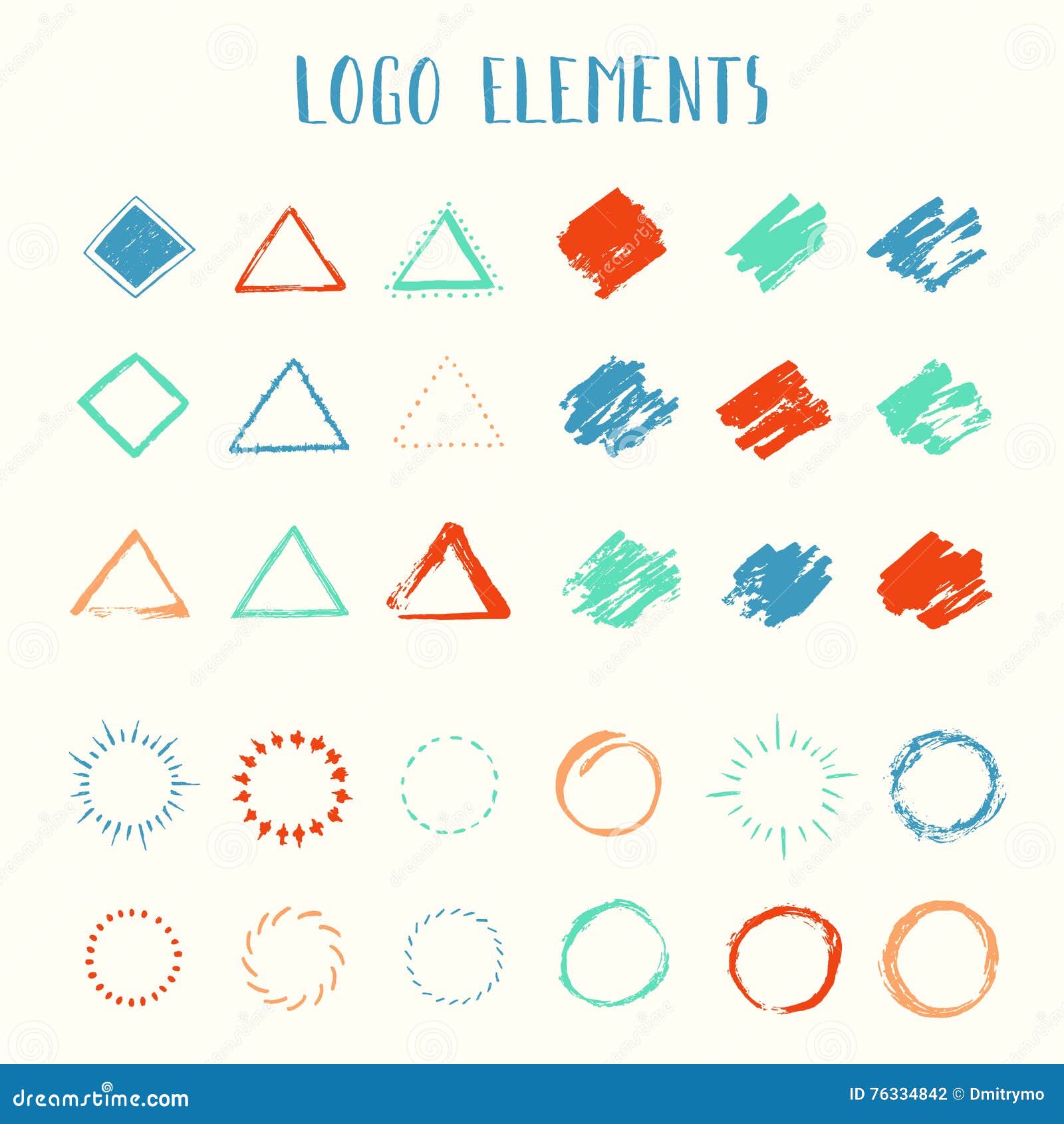 Set of Hand Drawn Shapes. Vector Illustration Stock Vector ...