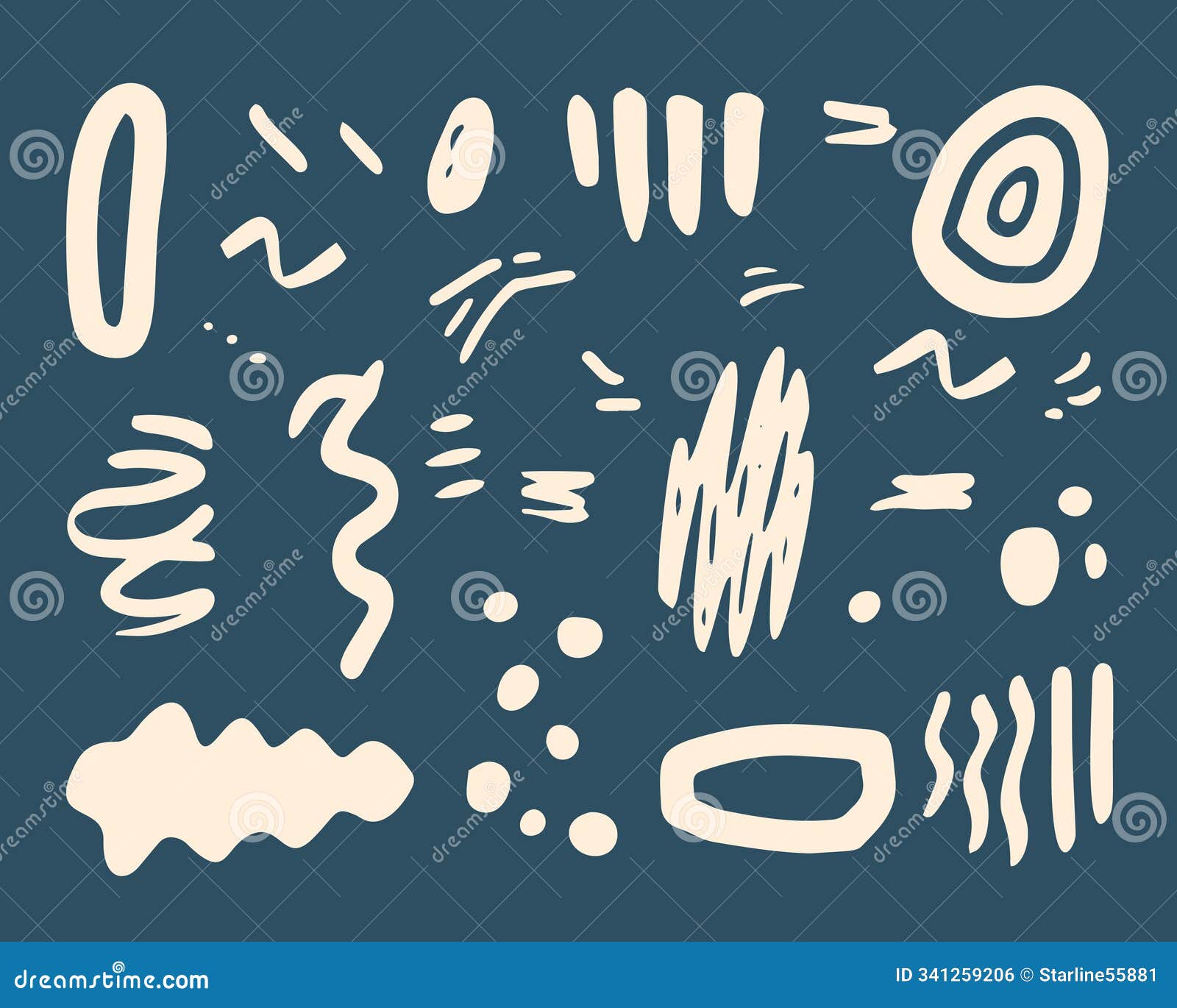 Set of Hand Drawn Simple Element in Doodle Art Stock Vector ...