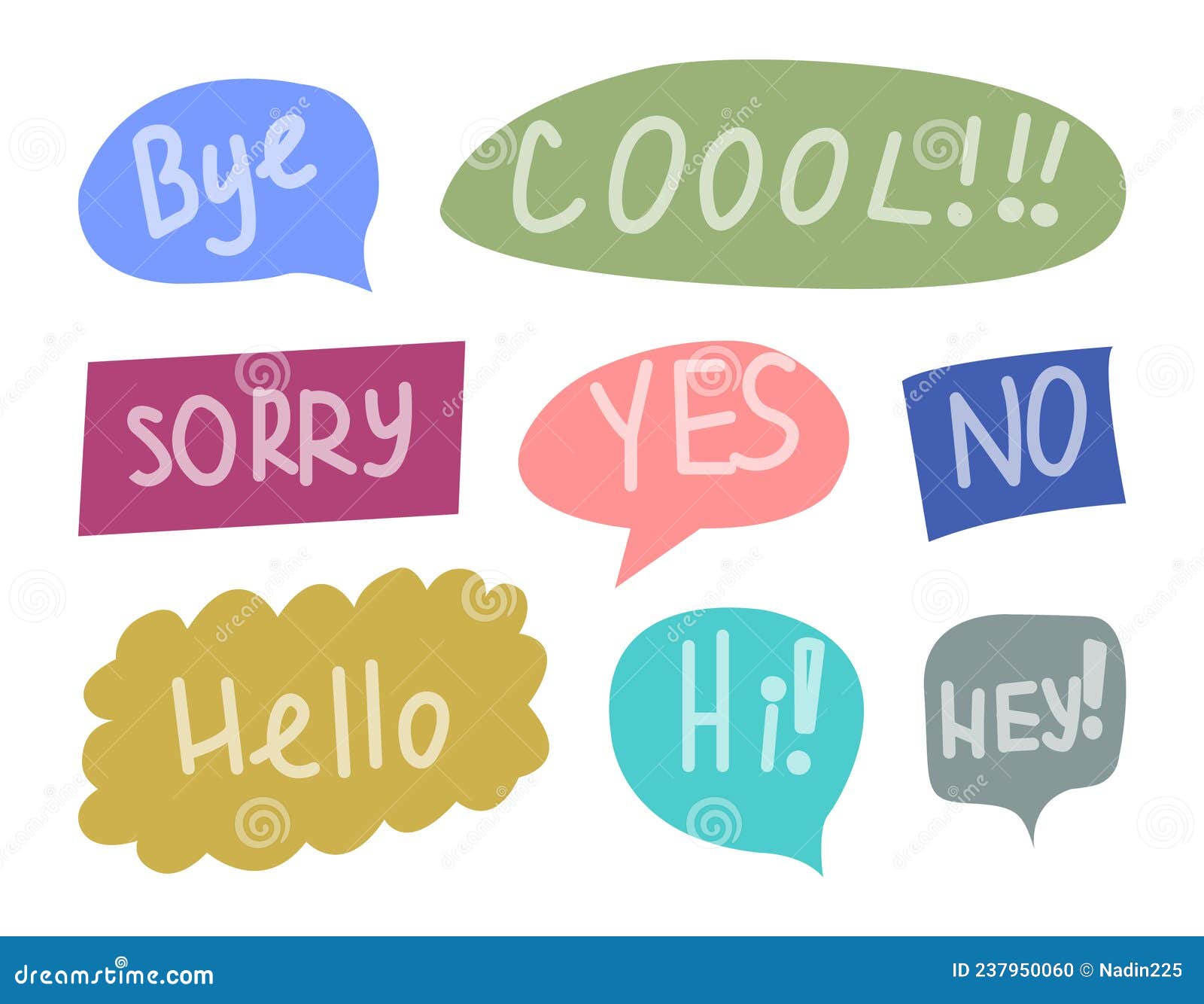 Chat Words Bubbles. Colorful Thinking Balloon Conversion Bubbling ...