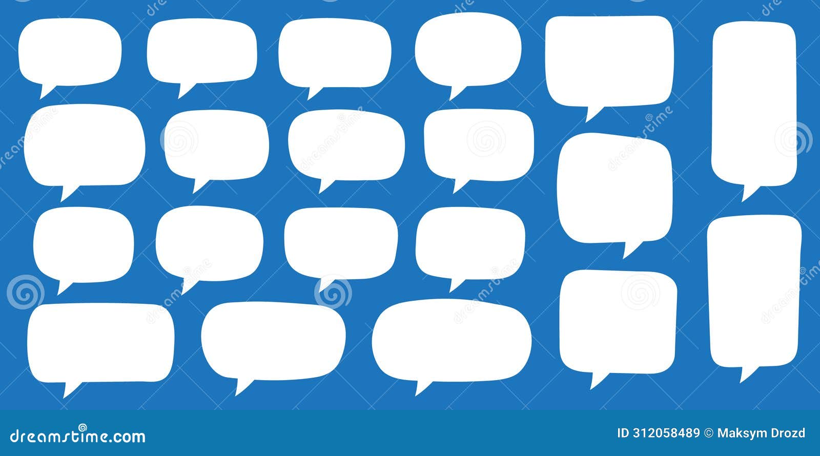 Set of Hand Drawn Speech Bubbles. Speak Bubble for Text, Cartoon ...