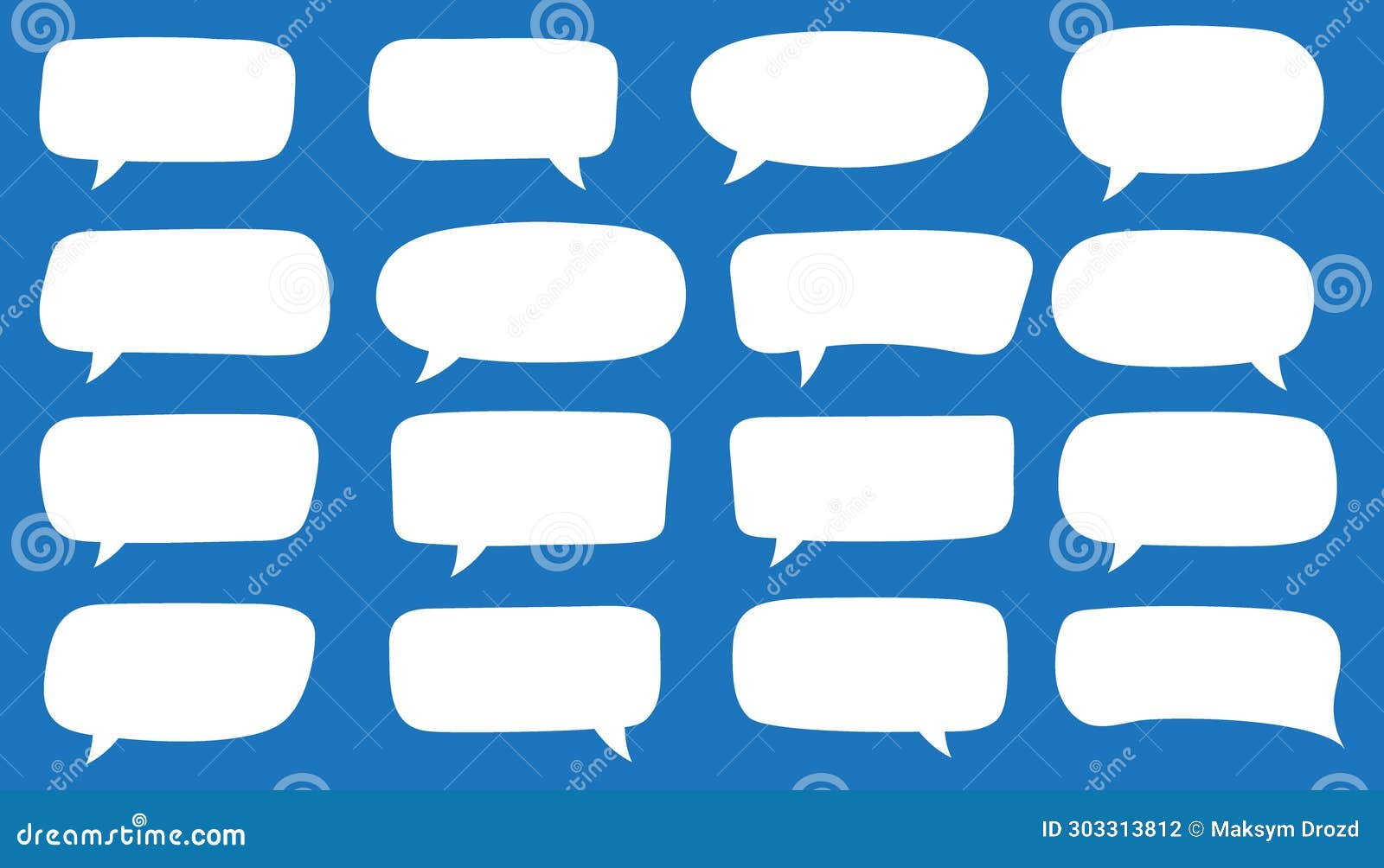 Set of Hand Drawn Speech Bubbles. Speak Bubble Text, Cartoon Chatting ...