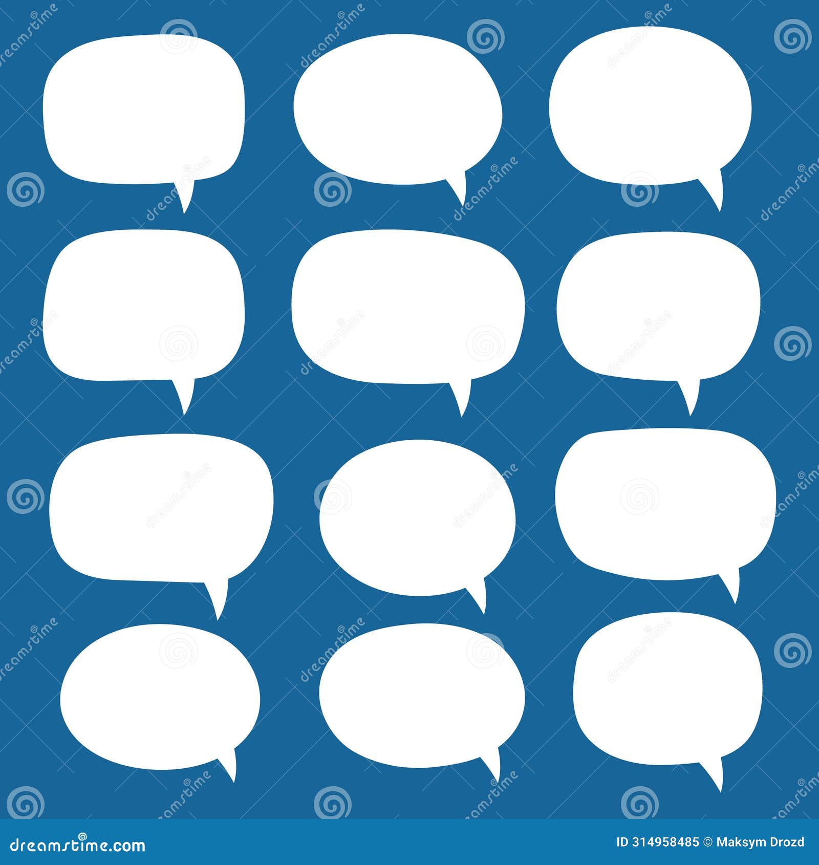 Set of Hand Drawn Speech Bubbles. Speak Bubble for Text, Cartoon ...