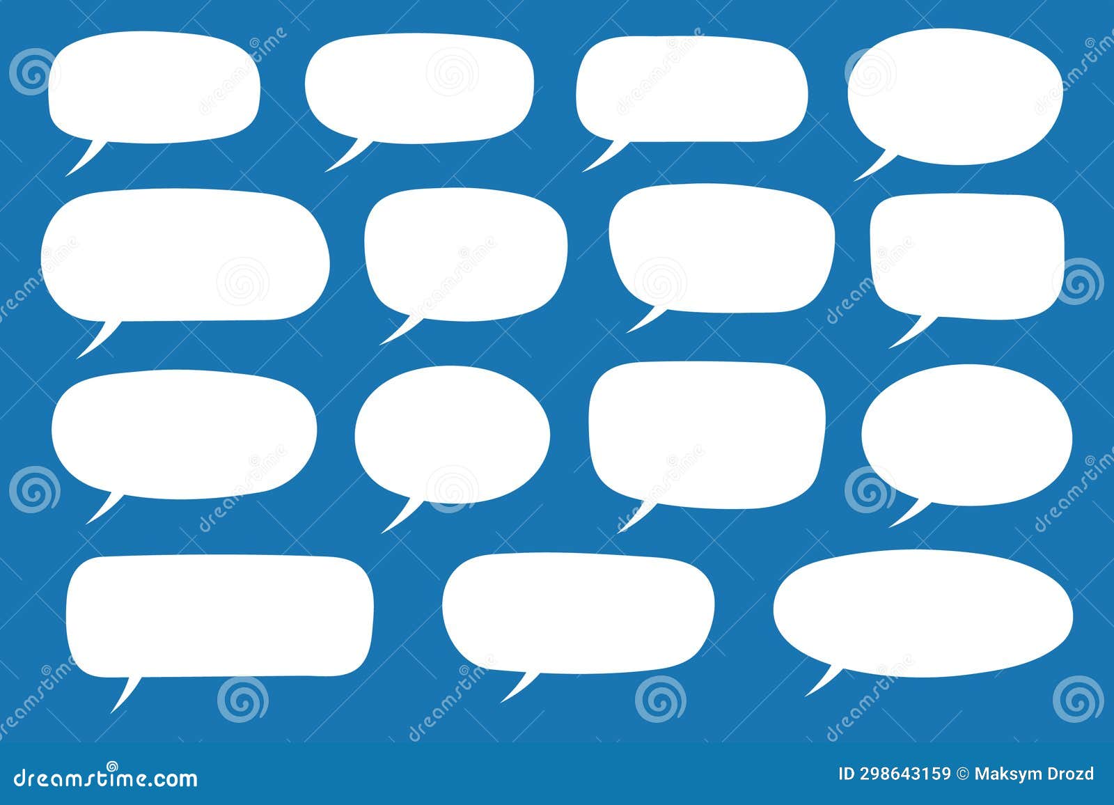 Set of Hand Drawn Speech Bubbles. Speak Bubble Text, Cartoon Chatting ...