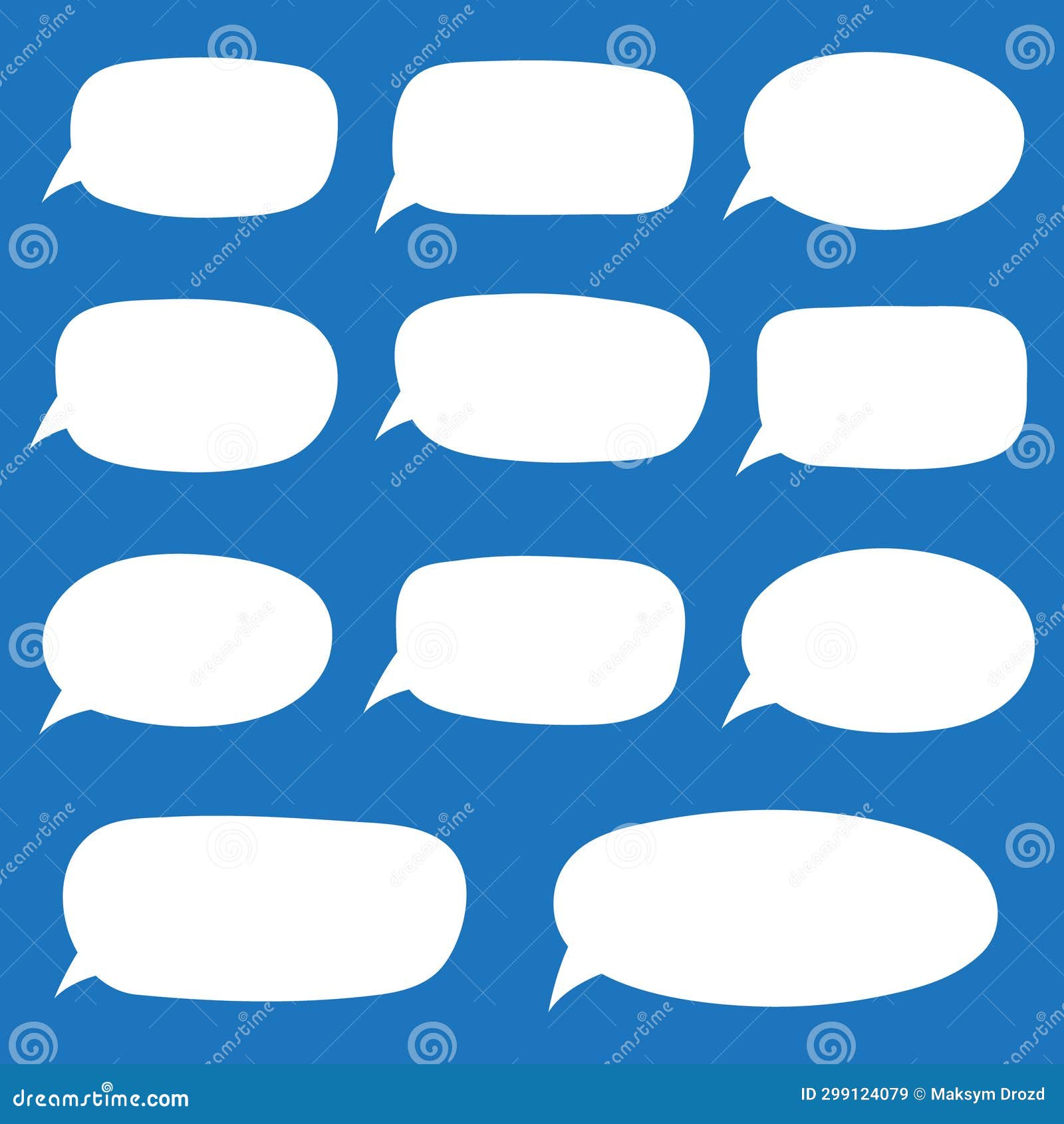 Set of Hand Drawn Speech Bubbles. Speak Bubble Text, Cartoon Chatting ...
