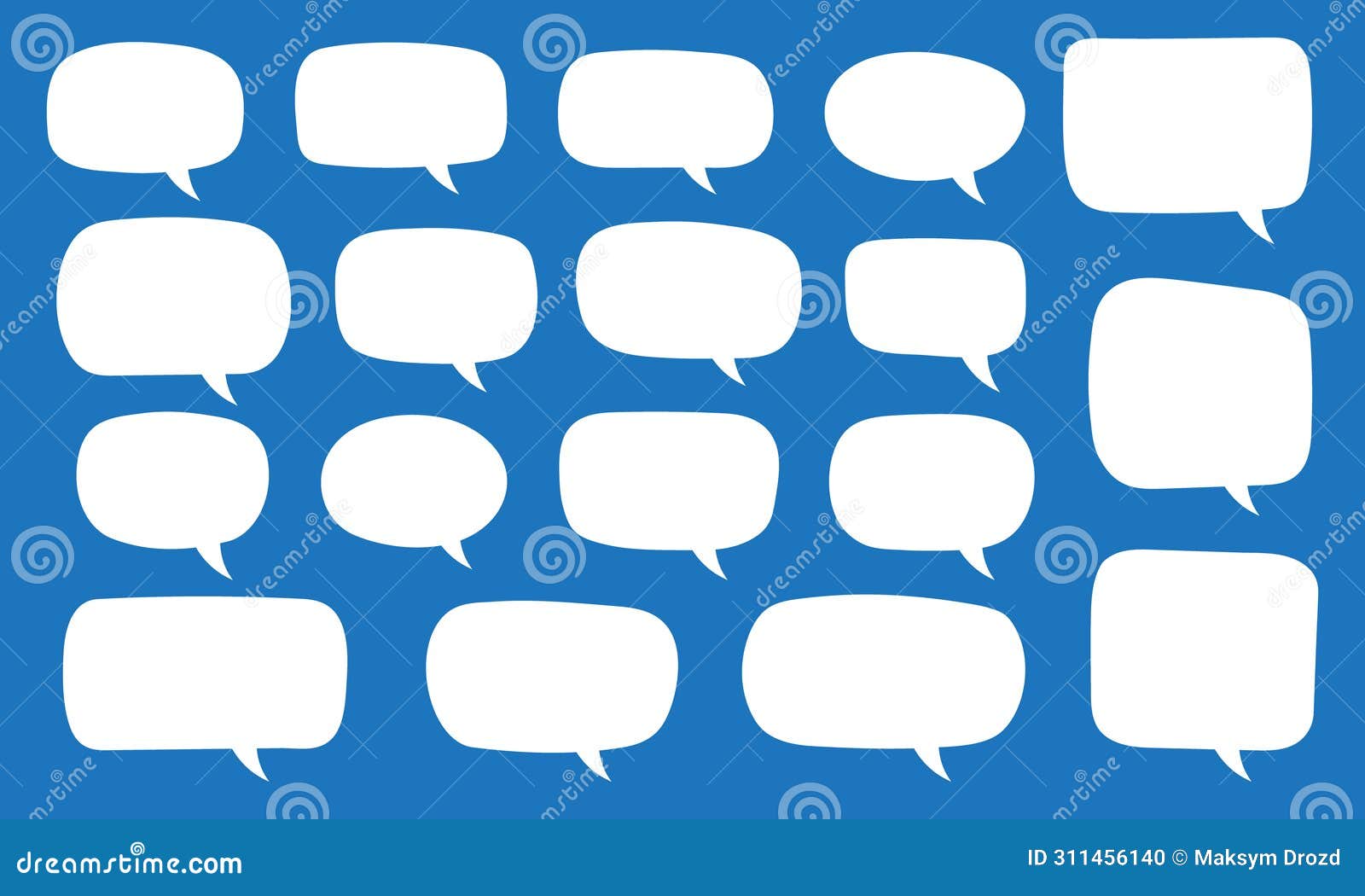 Set of Hand Drawn Speech Bubbles. Speak Bubble for Text, Cartoon ...