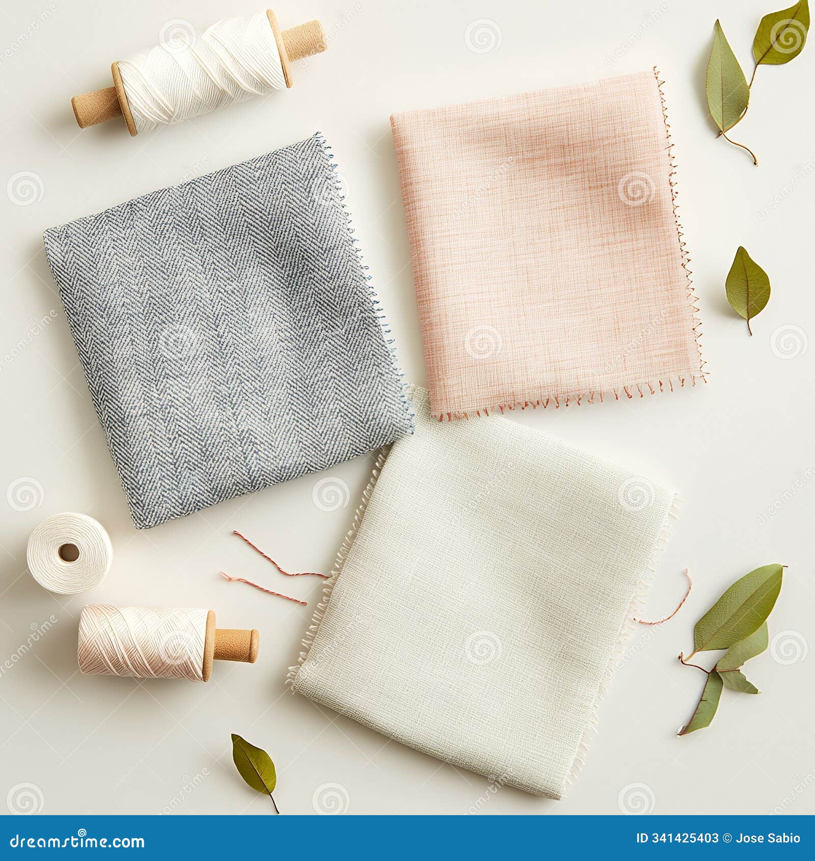 A Set of Hand-drawn Swatches Representing Four Different Fabrics Stock ...