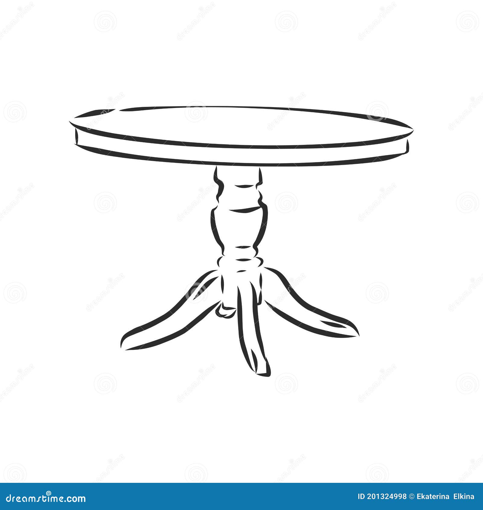 Hand Drawn Table, Vector Illustration, Table Vector Sketch Illustration ...
