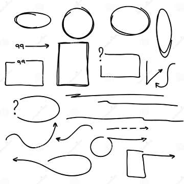 Set hand drawn text box. stock vector. Illustration of mark - 180291264