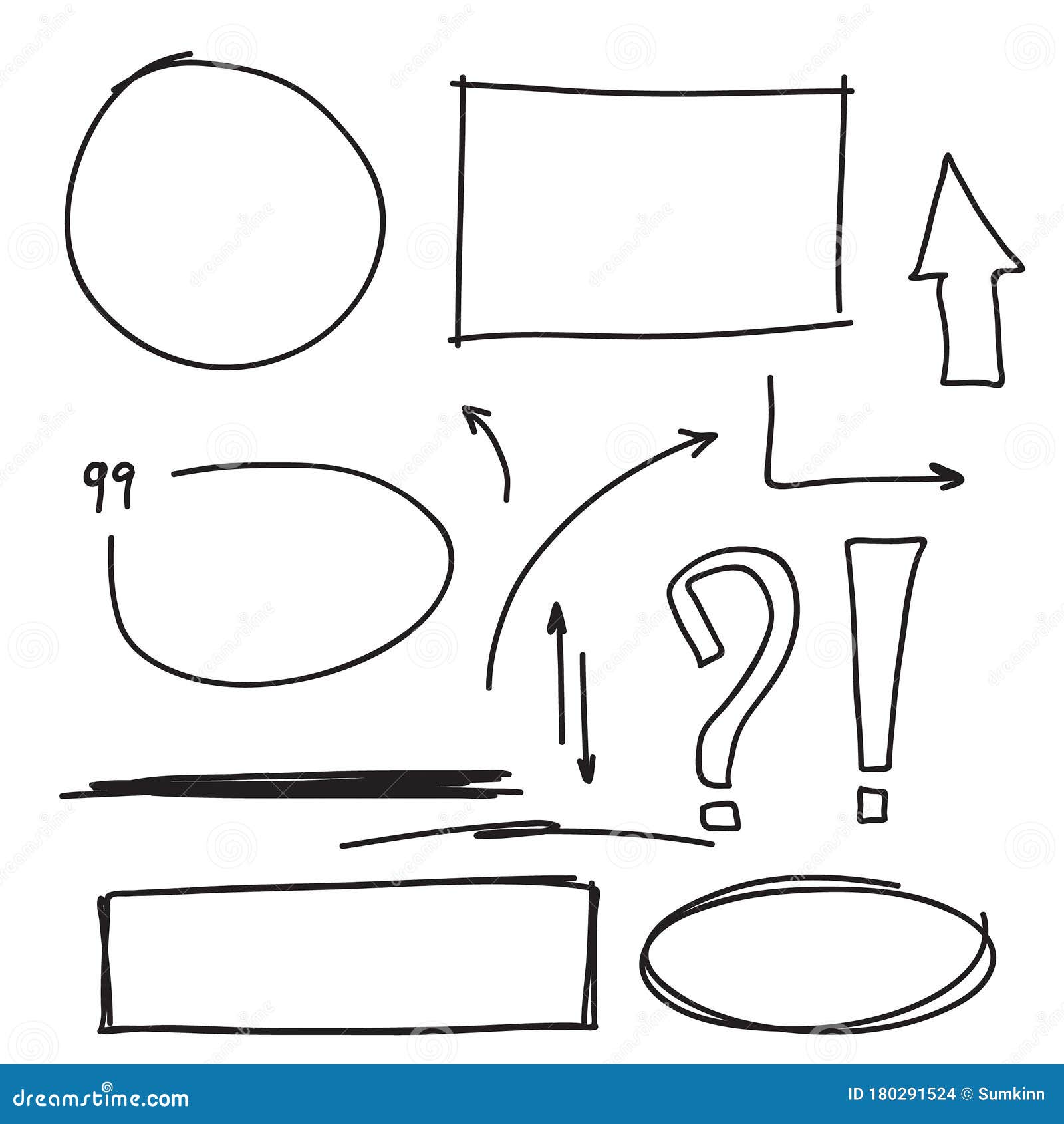 Set hand drawn text box. stock vector. Illustration of highlight ...