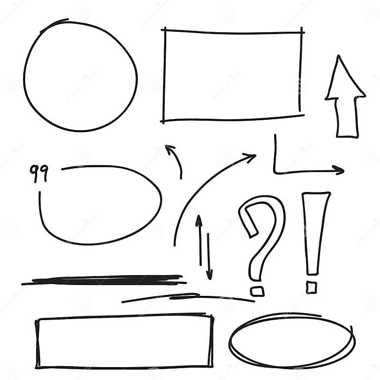 Set hand drawn text box. stock vector. Illustration of highlight ...