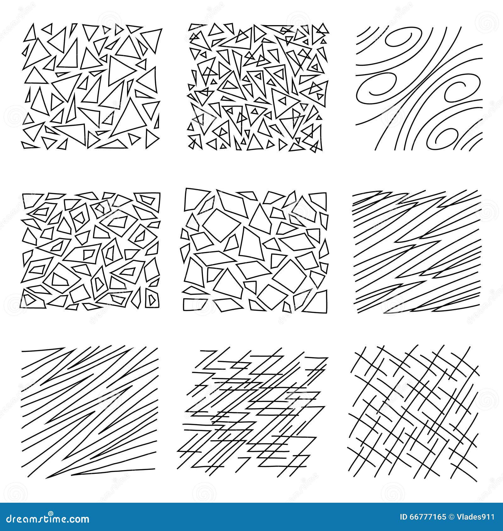 A Set of Hand-drawn Textures. Stock Vector - Illustration of parallel ...