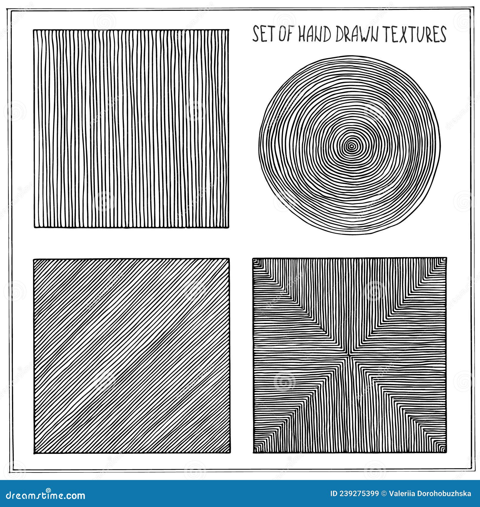 Set of Hand Drawn Textures stock vector. Illustration of element ...