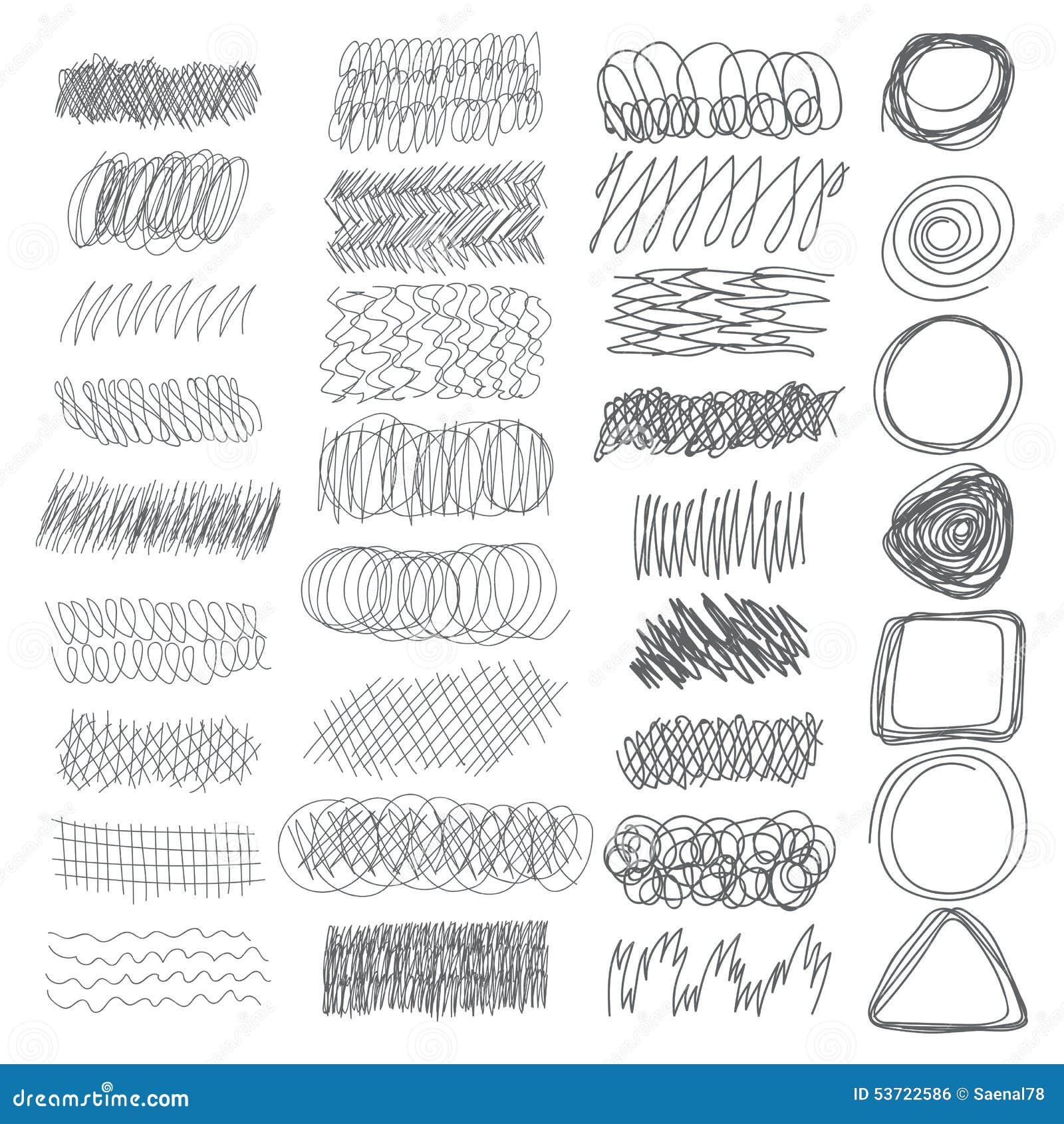 Set of Hand Drawn Textures for Your Design Stock Vector - Illustration ...