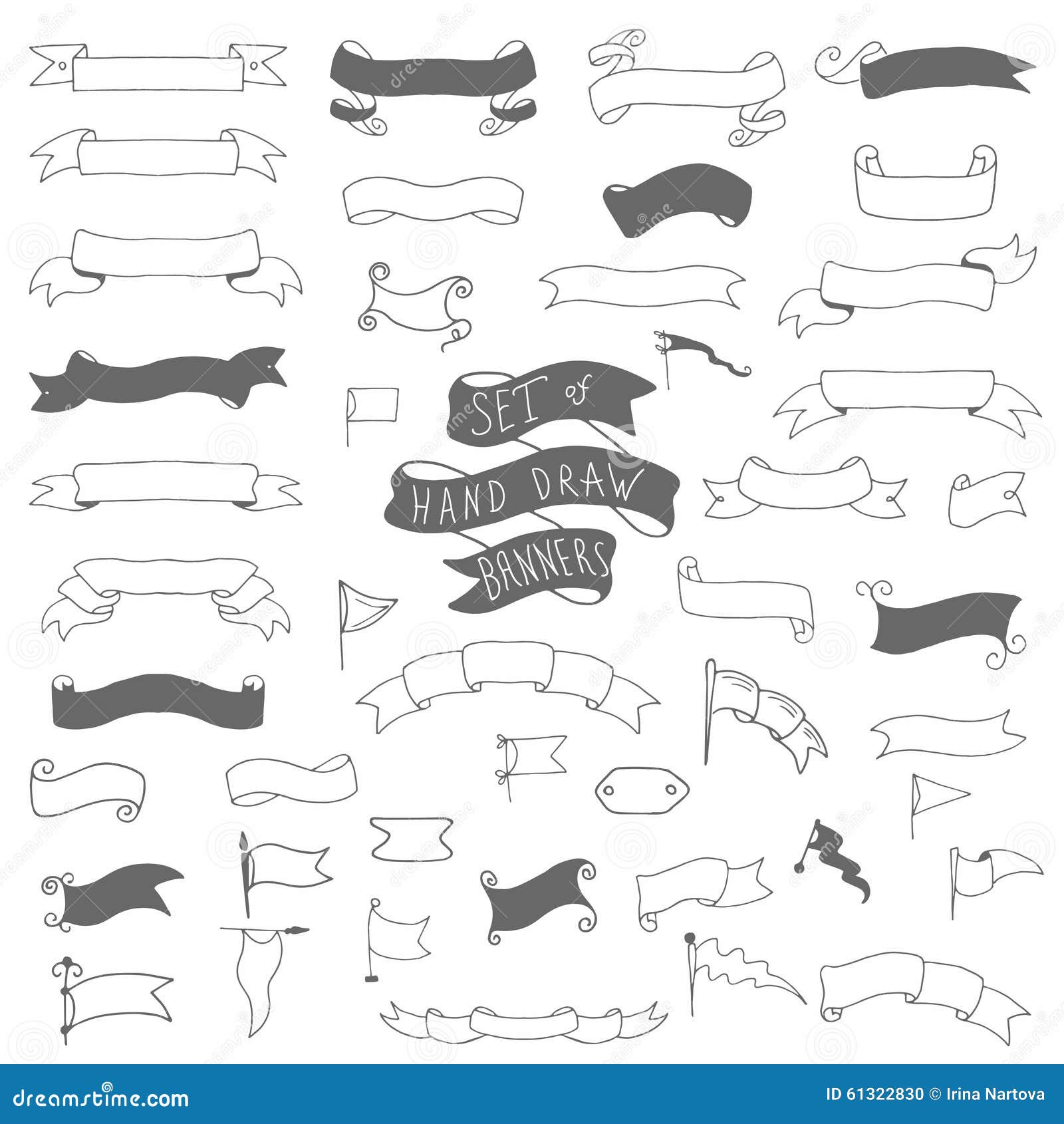 Set of Hand Drawn Vector Banners Stock Vector - Illustration of ...