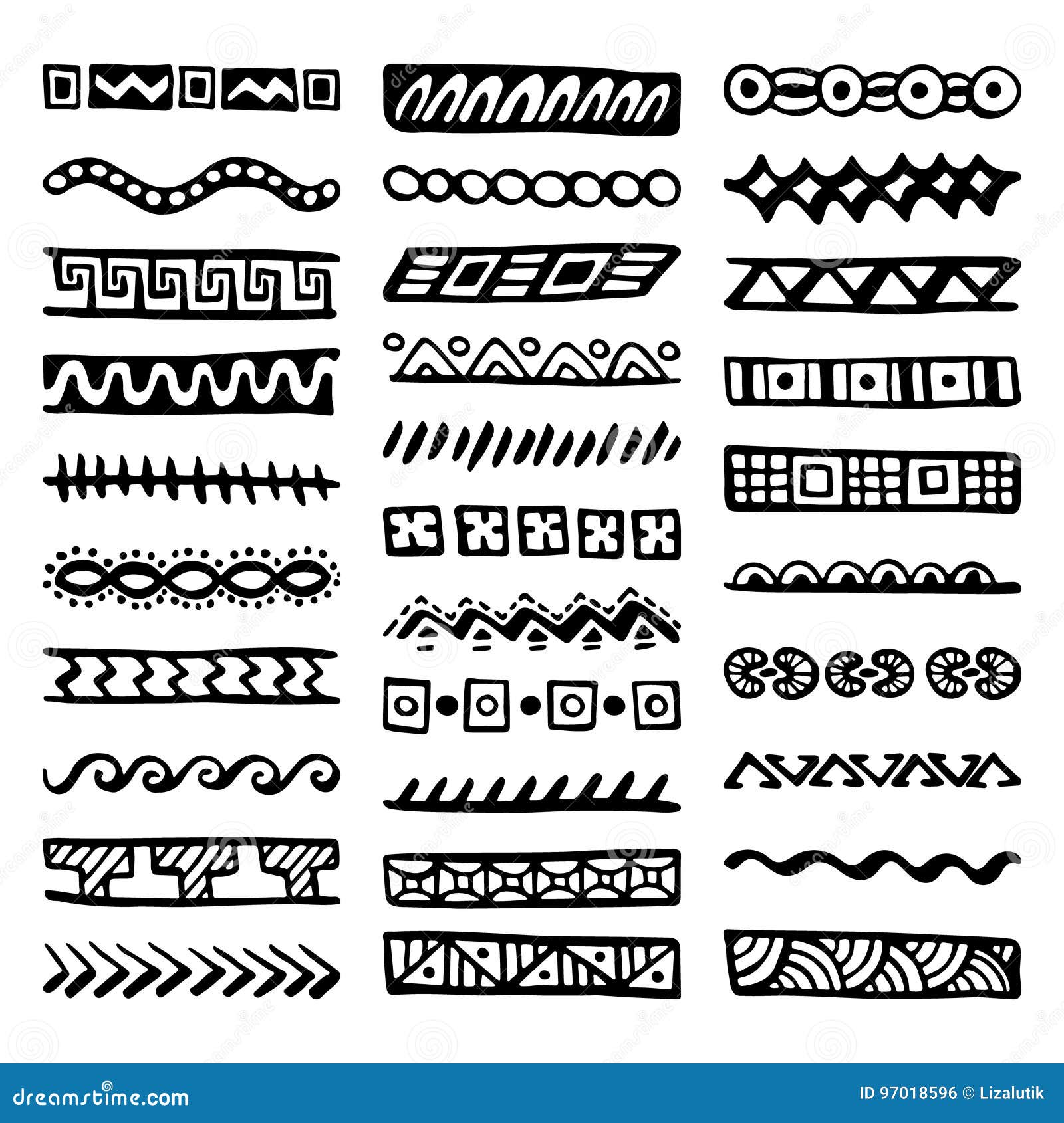 Set of Hand Drawn Vector Dividers Stock Vector - Illustration of hand ...