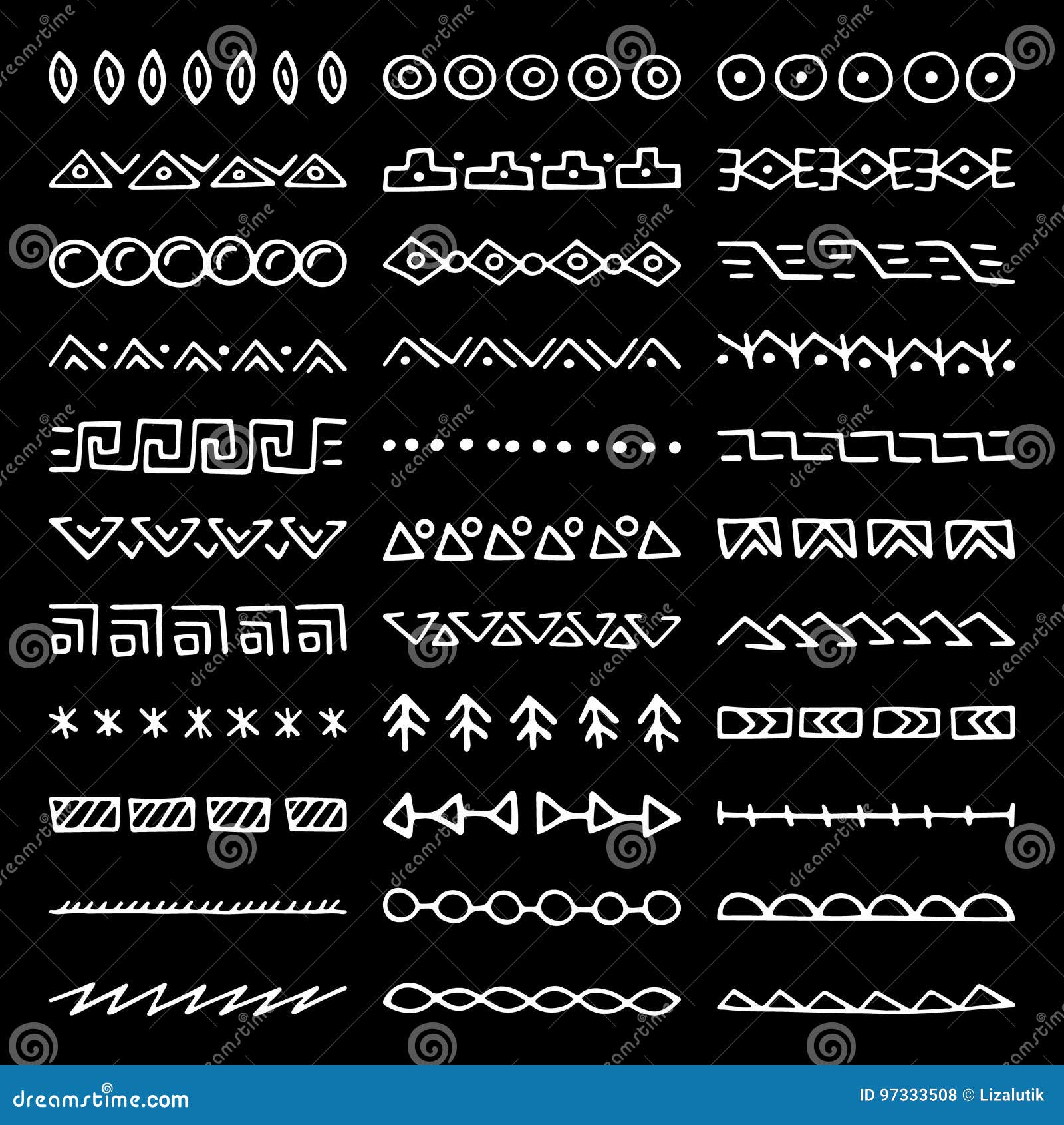 Set of Hand Drawn Vector Dividers Stock Vector - Illustration of ...