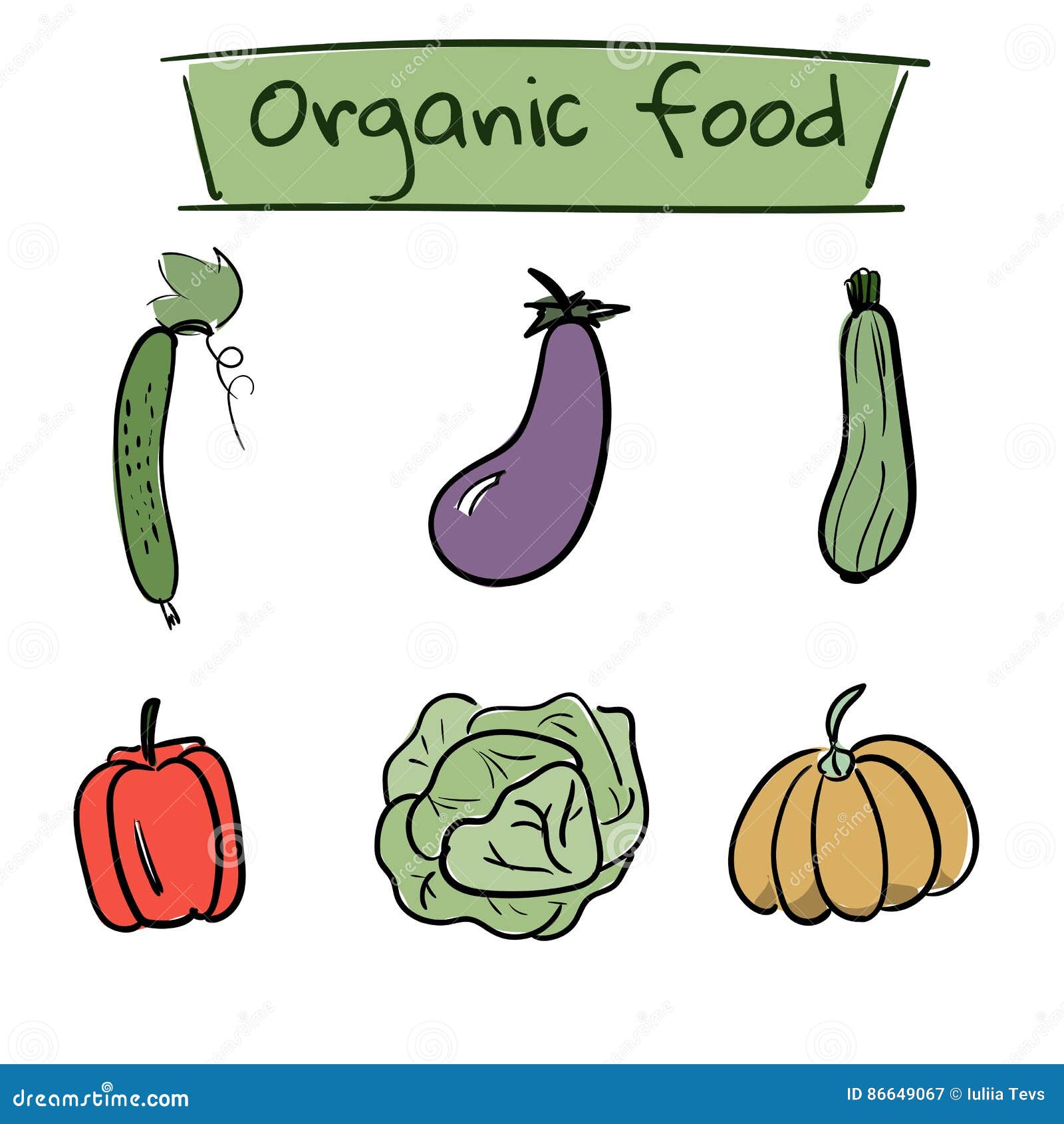 Set of Hand Drawn Vegetables Icons. Vector Illustration Stock Vector ...