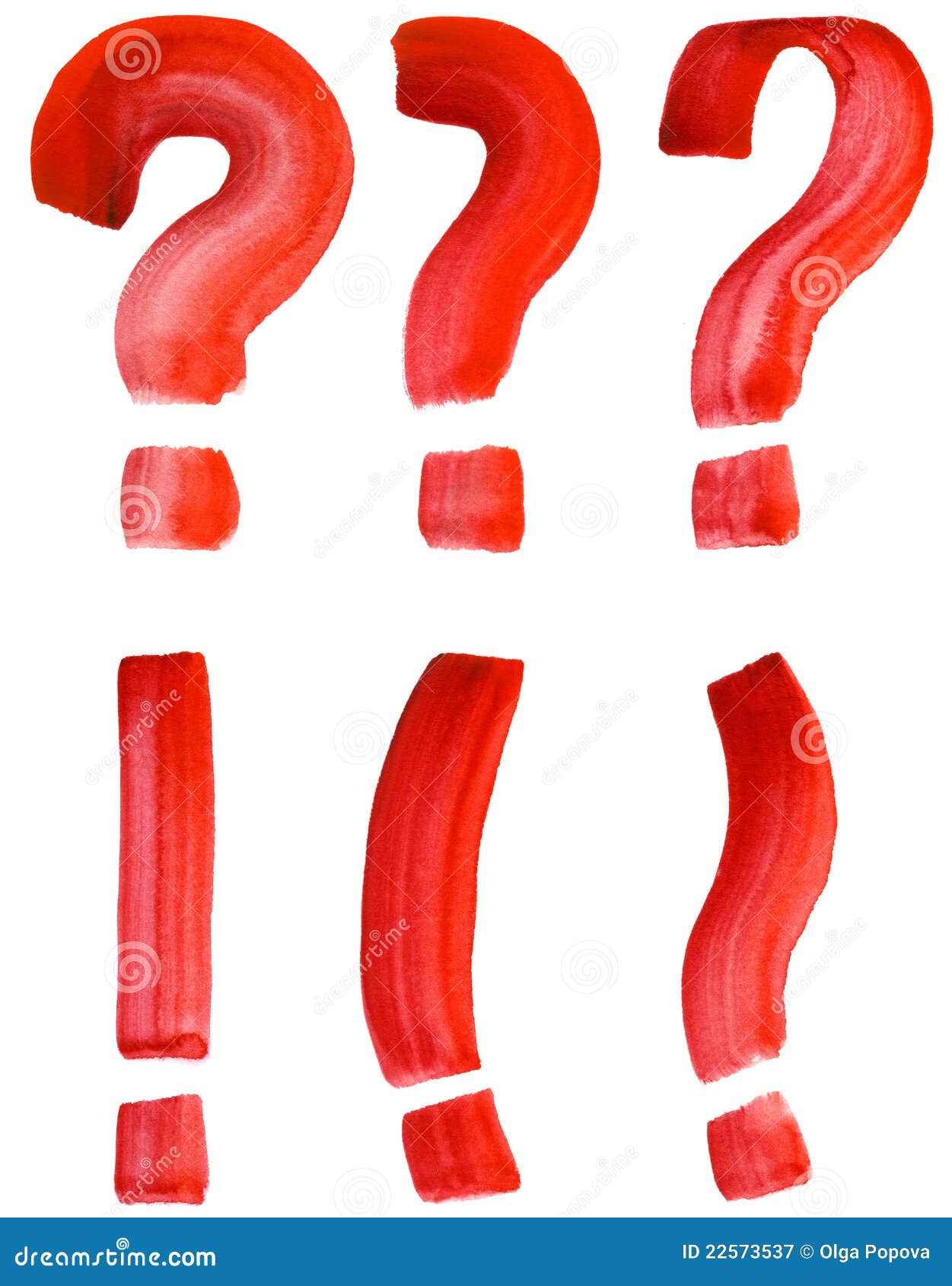 Set of Hand Drawn Watercolor Punctuation Marks Stock Illustration ...