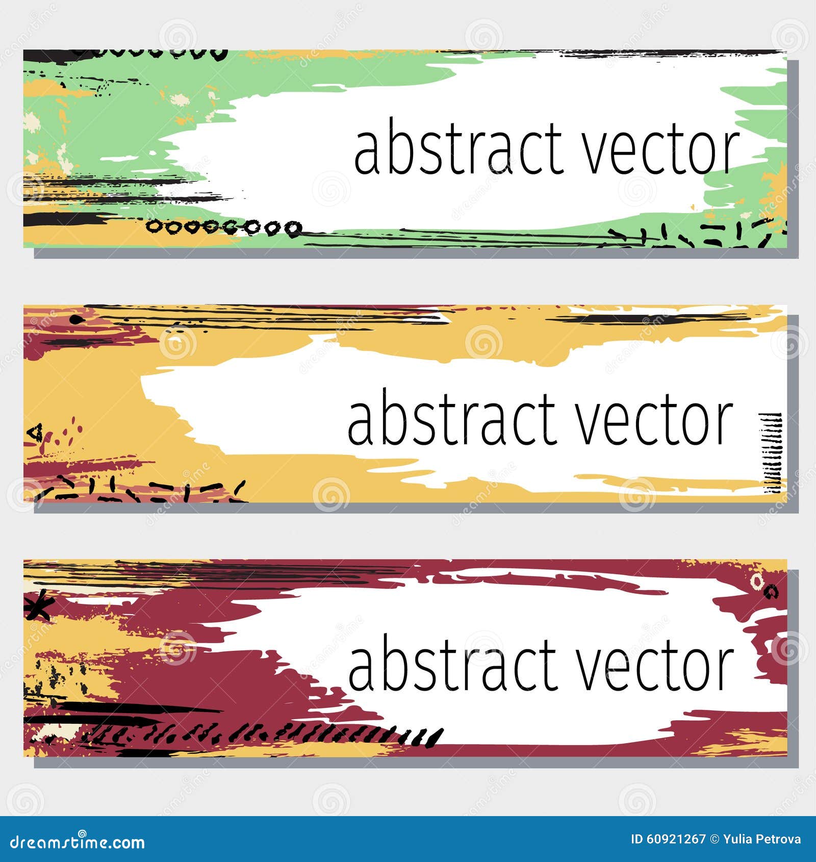 Set of Hand Drawn Web Headers . Stock Vector - Illustration of layout ...