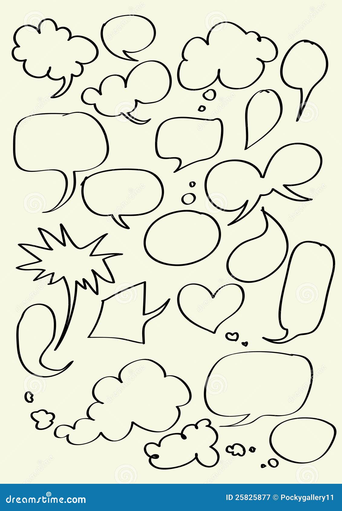 Set of Hand Drawn Word Bubbles for Text Insertion Stock Vector ...