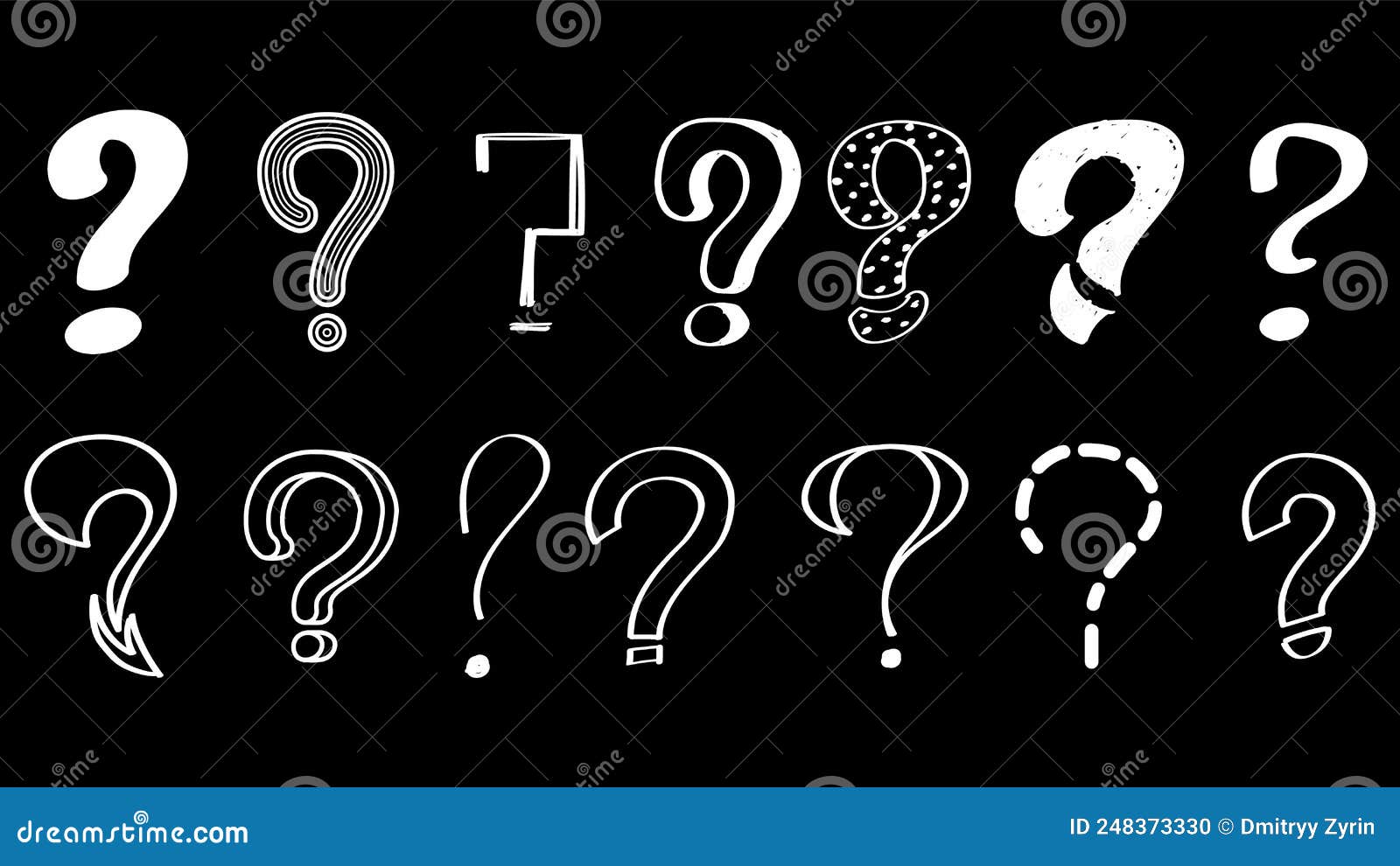 Doodle Interrogation Marks Vector Seamless Background. Endless Pattern ...