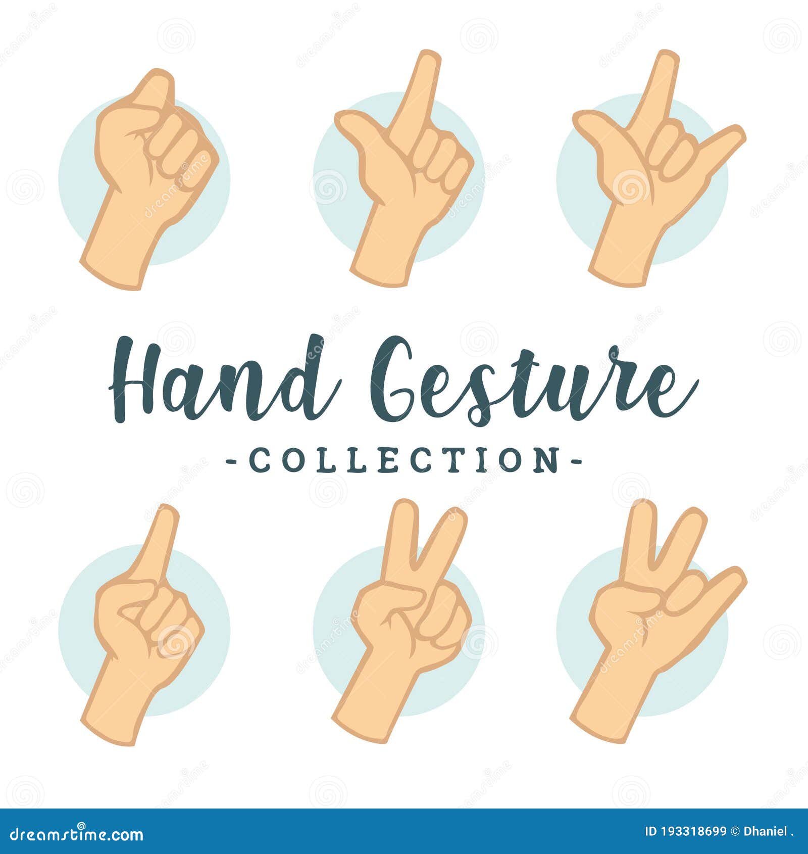 Set of Hand Gesture Vector Design Collection Stock Illustration ...