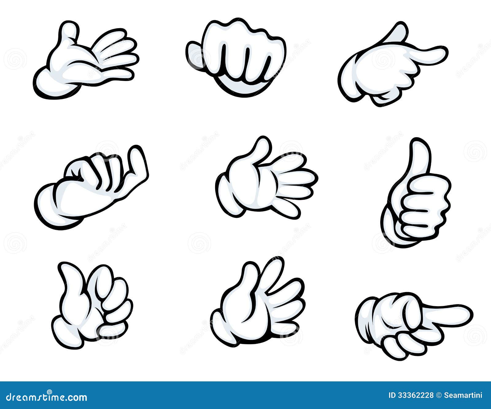 Set of hand gestures stock vector. Illustration of character - 33362228