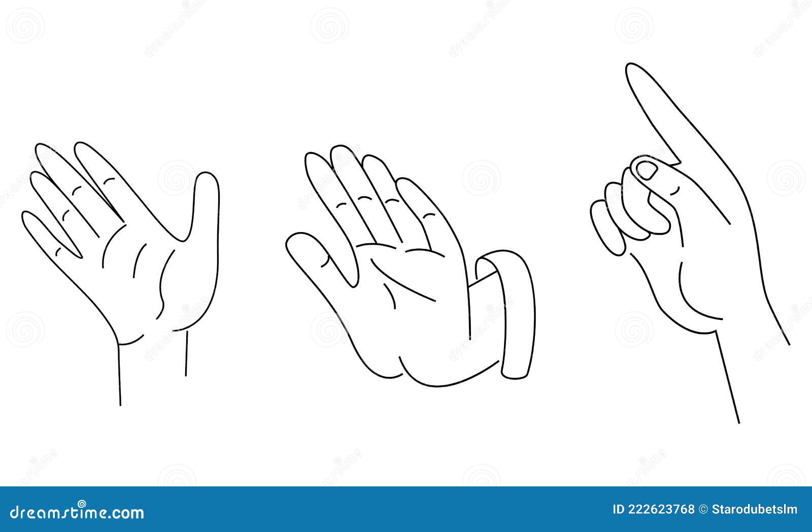 Set of Hand Gestures in Outline. Stock Vector - Illustration of ... Set of Hand Gestures in Outline. Stock Vector - Illustration of ...