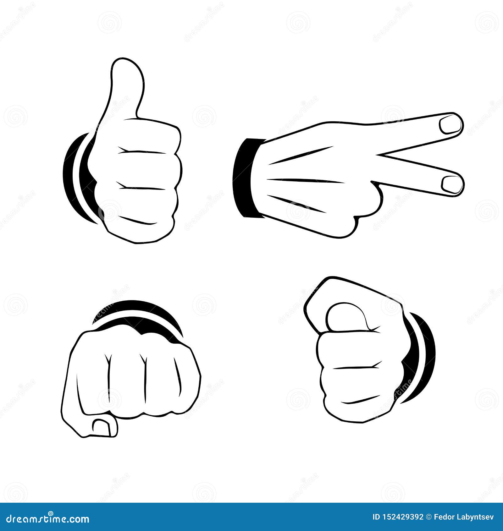 Set of Hand Gestures Vector Illustration Stock Vector - Illustration of ... Set of Hand Gestures Vector Illustration Stock Vector - Illustration of ...