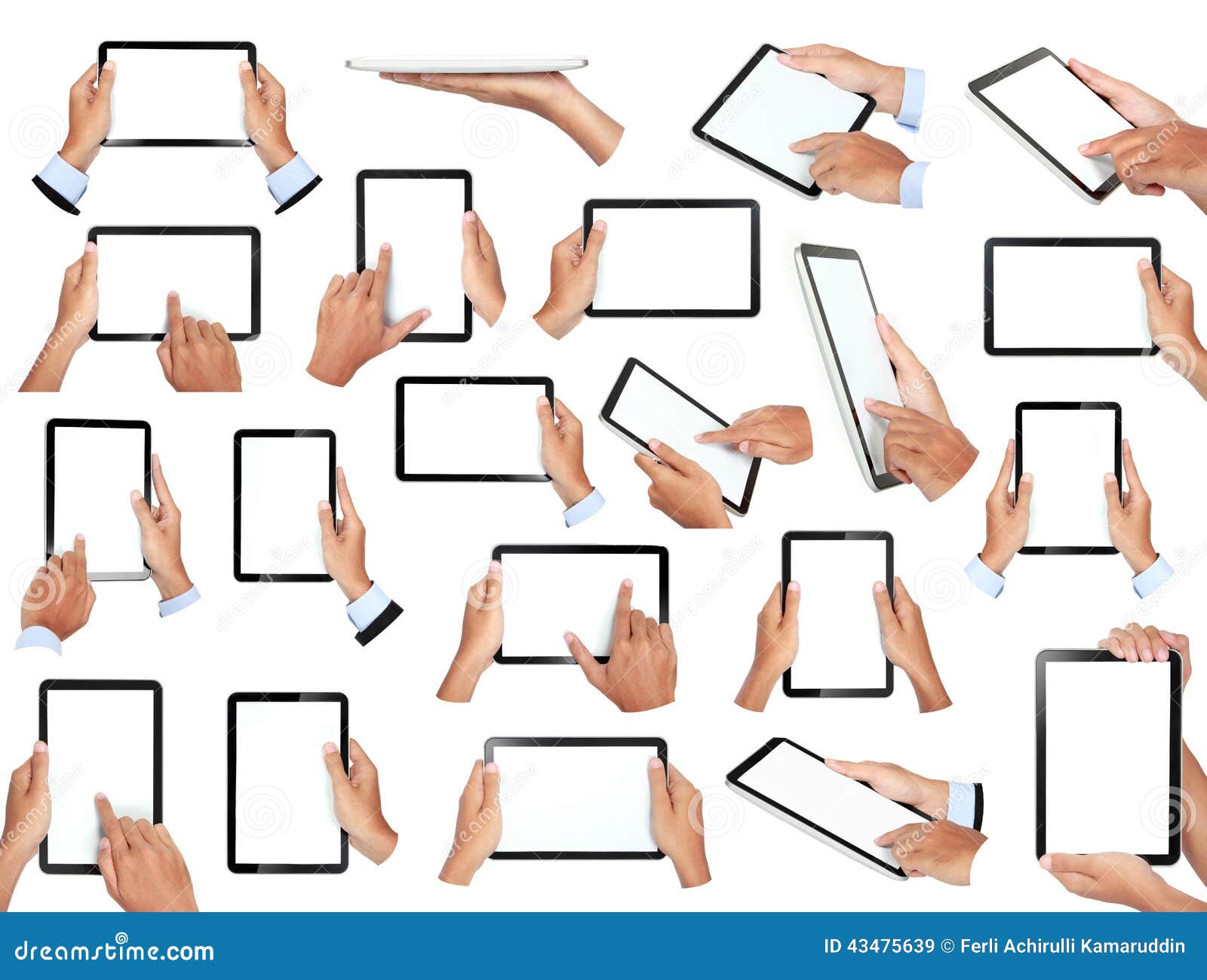 Set of hand holding tablet stock image. Image of pinch - 43475639