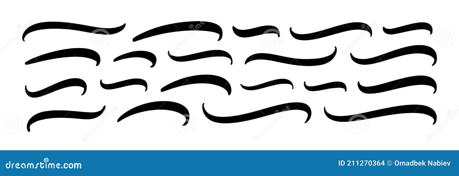 Set of Hand Lettering Underlines Lines Stock Vector - Illustration of ...